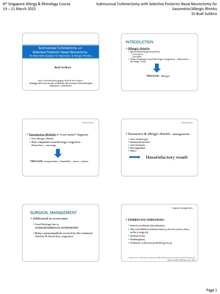 BS - Submucosal Turbinectomy With Selective Posterior Nasal Neurectomy ...