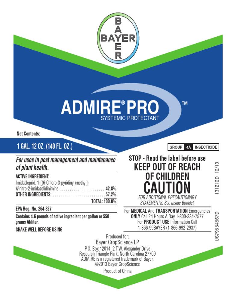 Admire Label | PDF | Pollinators | Pesticide