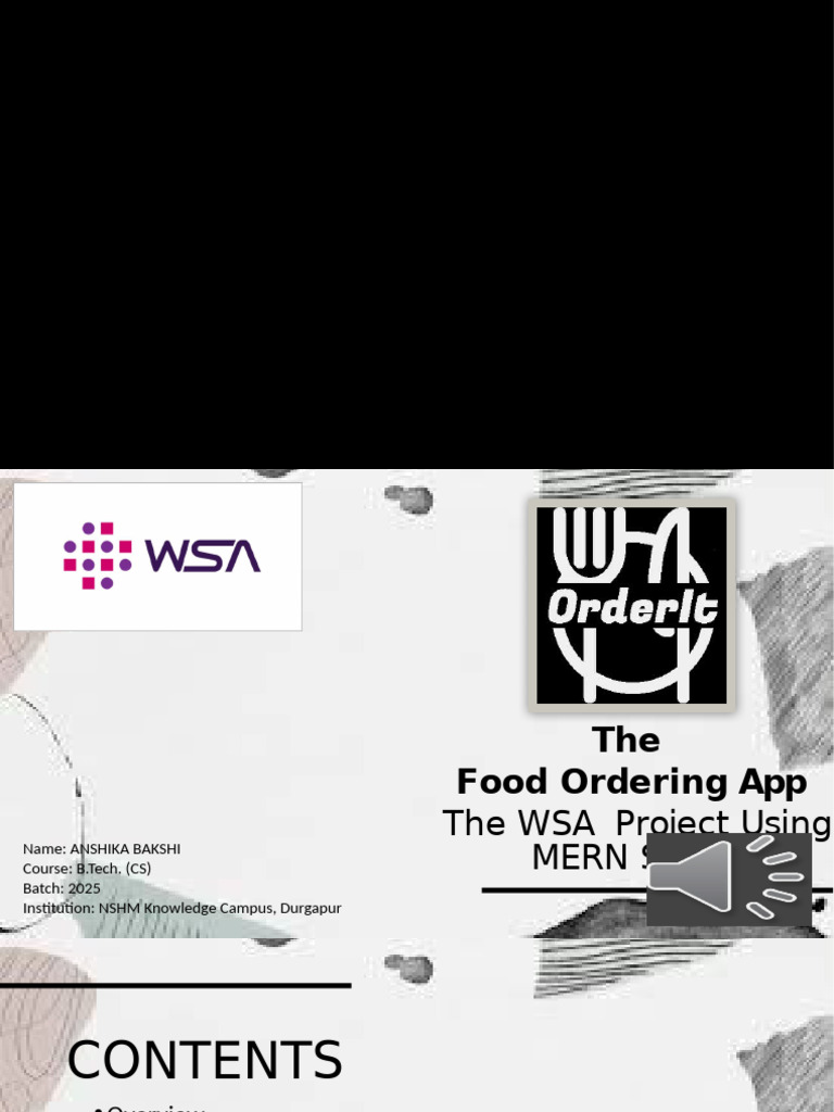 Slidesgo Optimizing Food Ordering The Wsa Project Using Mern Stack 20240831095943o3IB | PDF ...