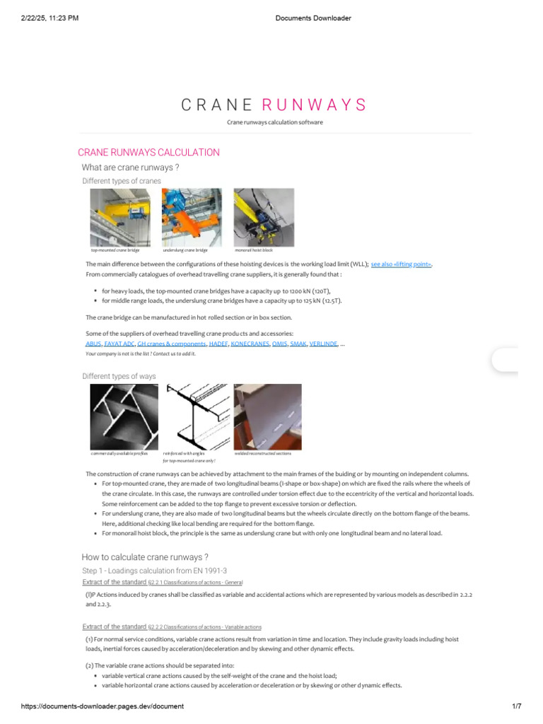 Craneway | PDF | Crane (Machine) | Beam (Structure)