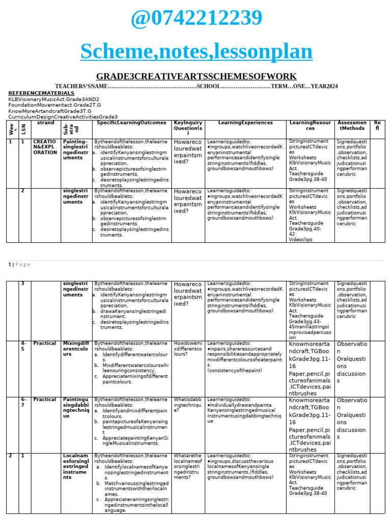 Grade 3 Creative Arts Lesson Plan Pdf Rhythm And Meter Musicology
