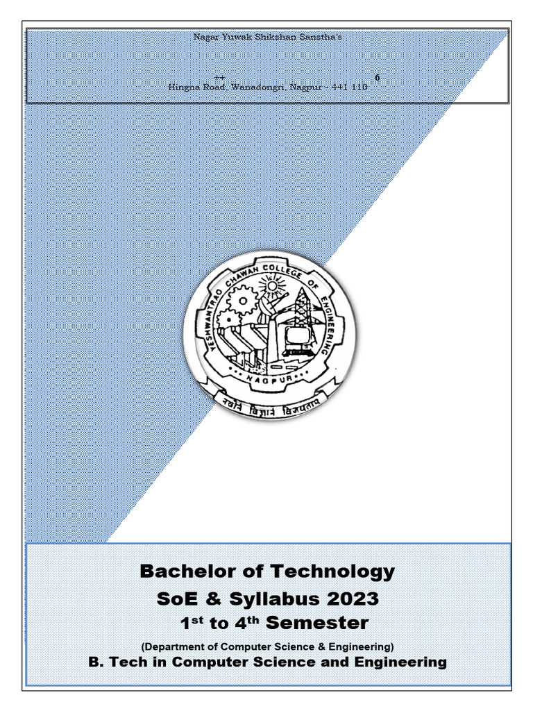 FinaI 1-4-Sem SoE Syllab 2023 CSE 23-24 Onwards | PDF | Electron | Equations