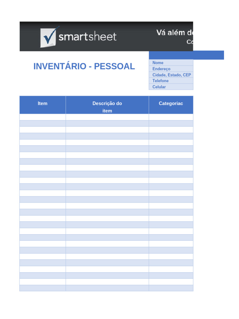 8 Personal Inventory Template PT1 | PDF