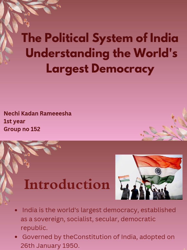 The Political System of India Understanding The World's Largest ...