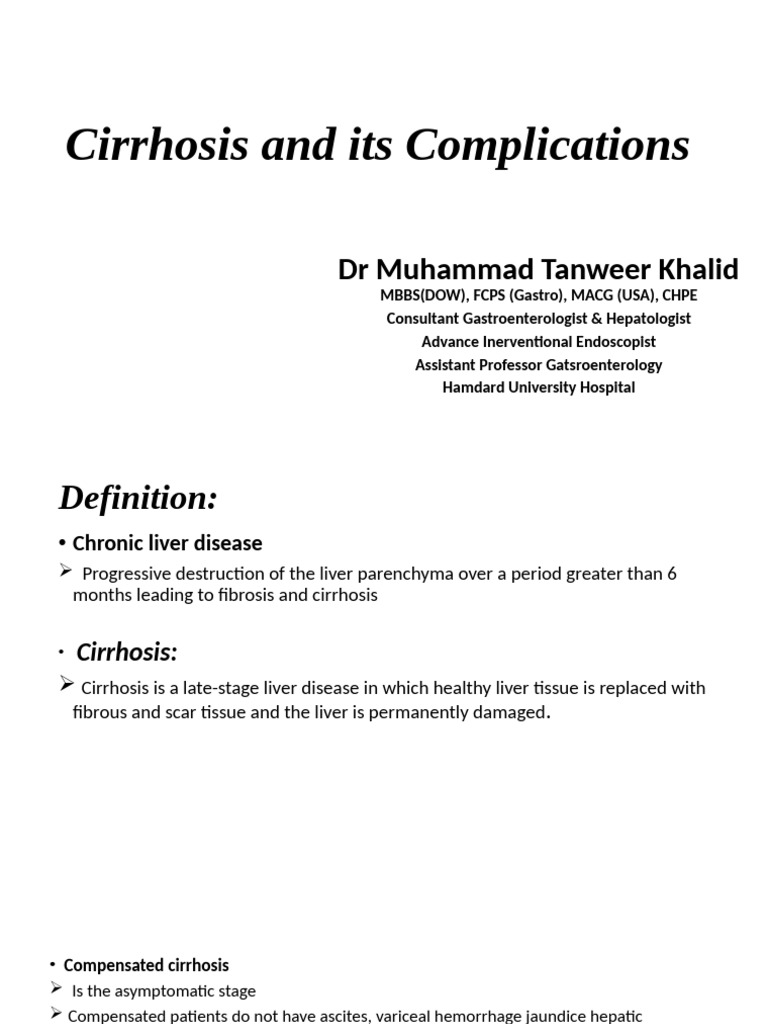 Cirrhosis and Its Complication | PDF | Cirrhosis | Digestive Diseases