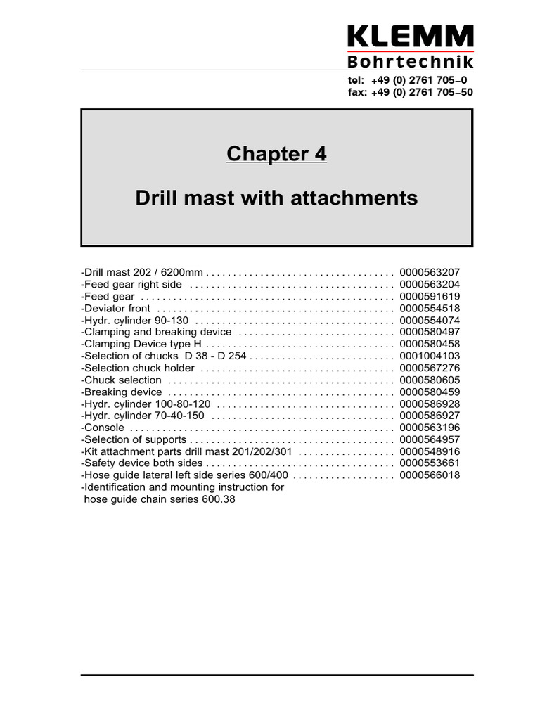 18 - Chapter 4 Drill Mast With Attachments | PDF