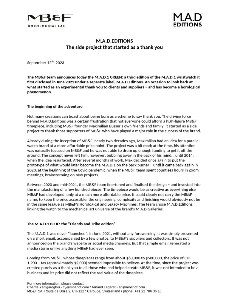 MADEditions MAD1 GREEN 2023 EN | PDF
