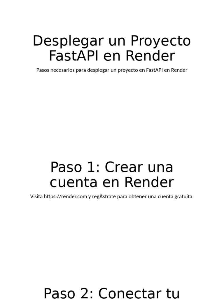 Despliega FastAPI en Render Fácilmente | PDF