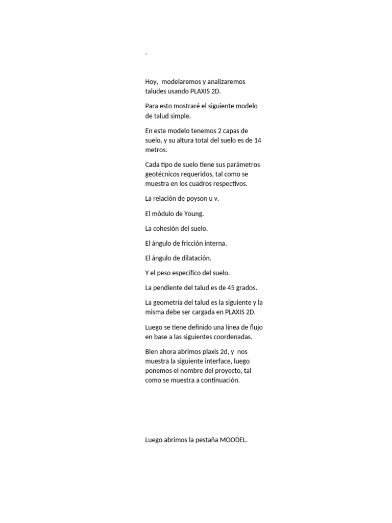 Modelado de Taludes en PLAXIS 2D | PDF