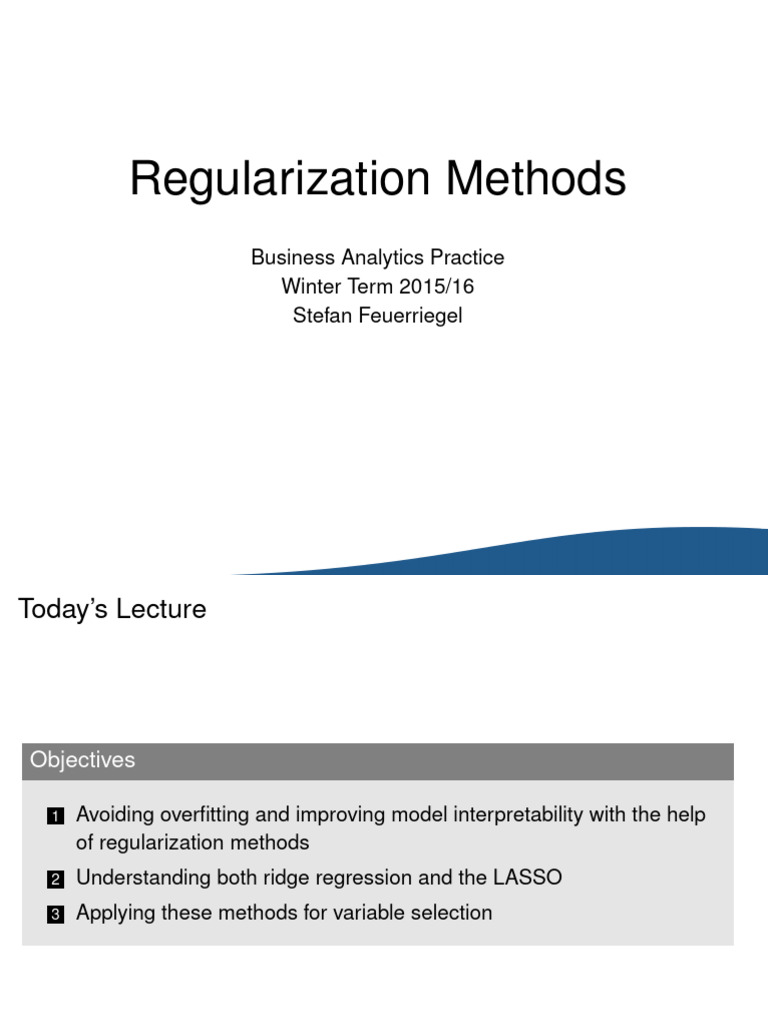 _Regularization_Methods_Intro_1694372556 | PDF | Linear Regression | Ordinary Least Squares