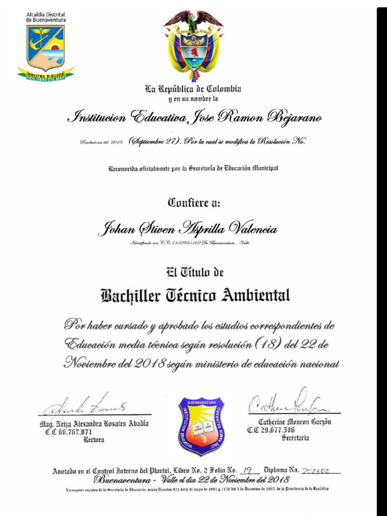 Diploma Buenaventura Bachiller | PDF