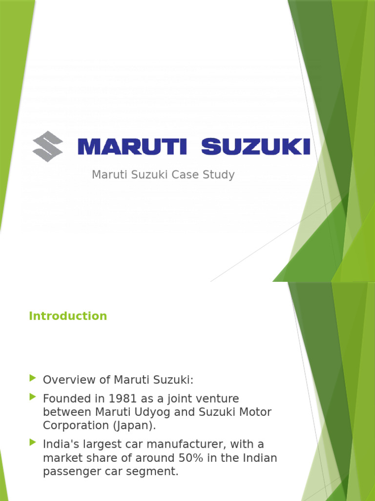 Maruti Suzuki Case Study | PDF | Electric Vehicle | Car