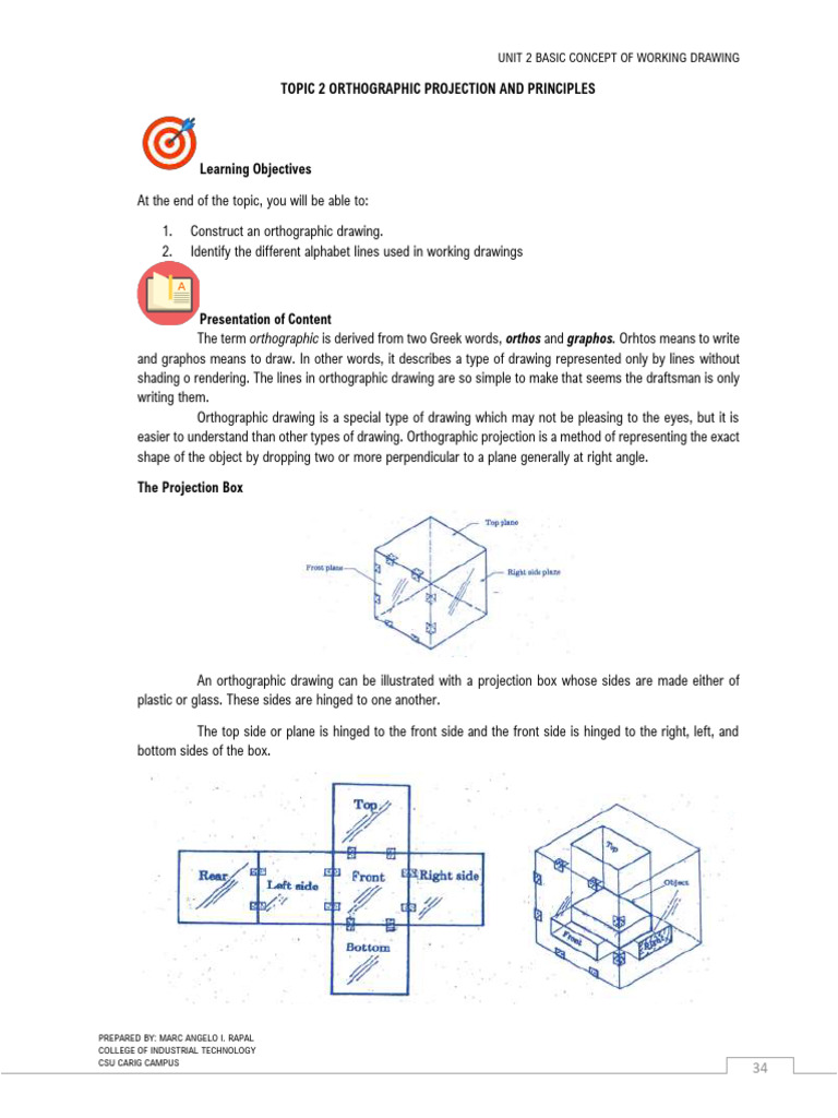UNIT 2 TOPIC 2 Orthographic Projection | PDF | Technical Drawing | Euclidean Geometry