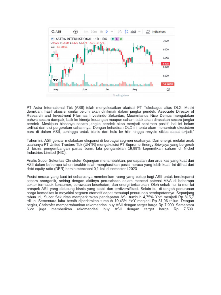Prospek Saham PT Astra International Tbk | PDF