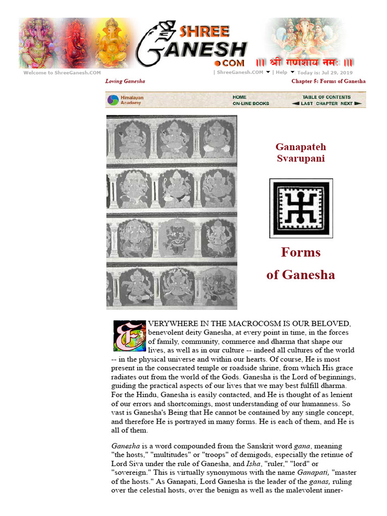 Loving Ganesh - Chapter 5 - Forms of Ganesha | PDF