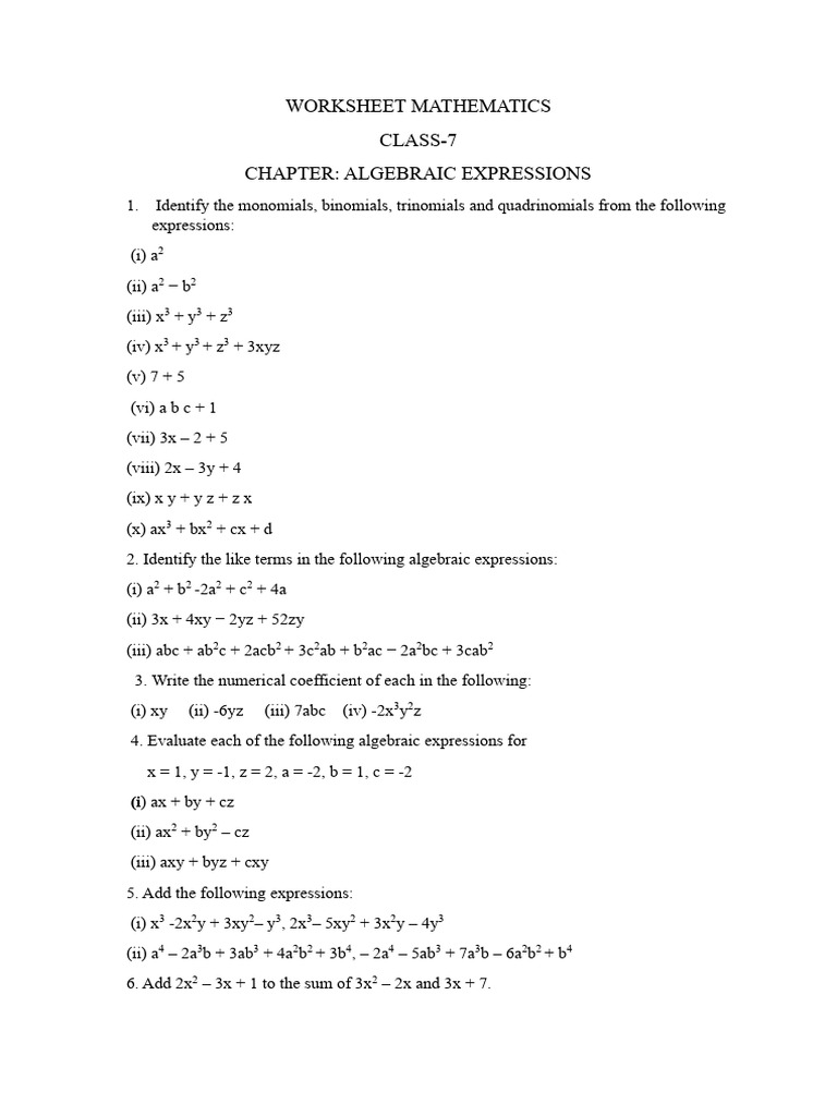 Factoring Quadrinomials Worksheet | PDF