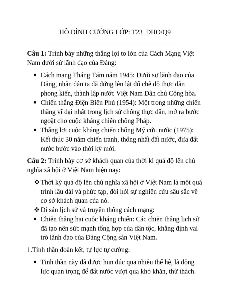 H Đình Cư NG L P t23 - Dhoq9 | PDF