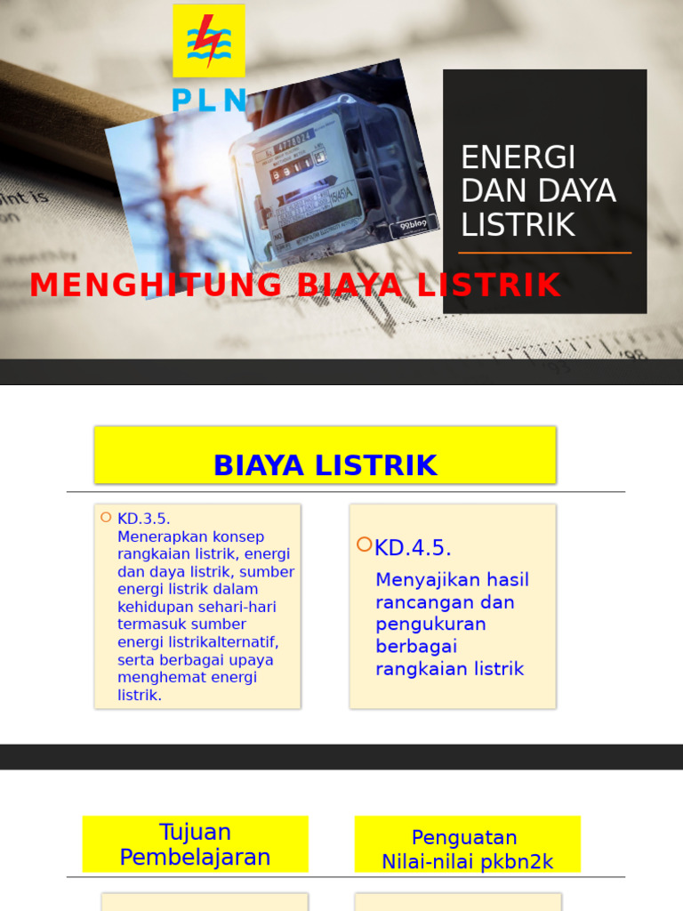 ENERGI DAN DAYA LISTRIK (BIAYA LISTRIK) | PDF