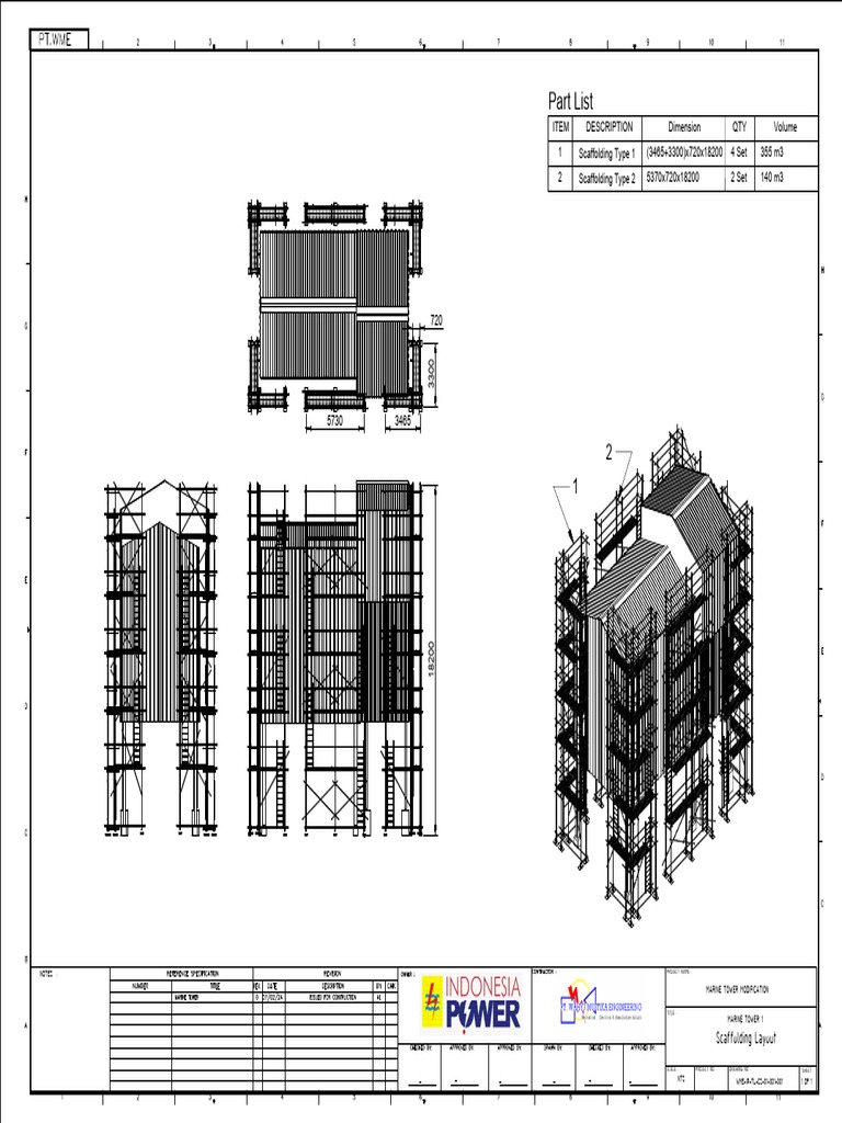 Marine Tower Scaffolding Layout Guide | PDF