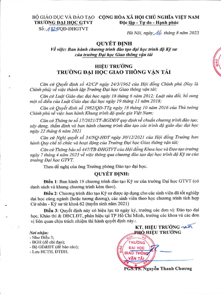 Khung CTDT Dai Hoc Ky Su KTDK&TDH, KTRB&TTNT | PDF | Vietnam