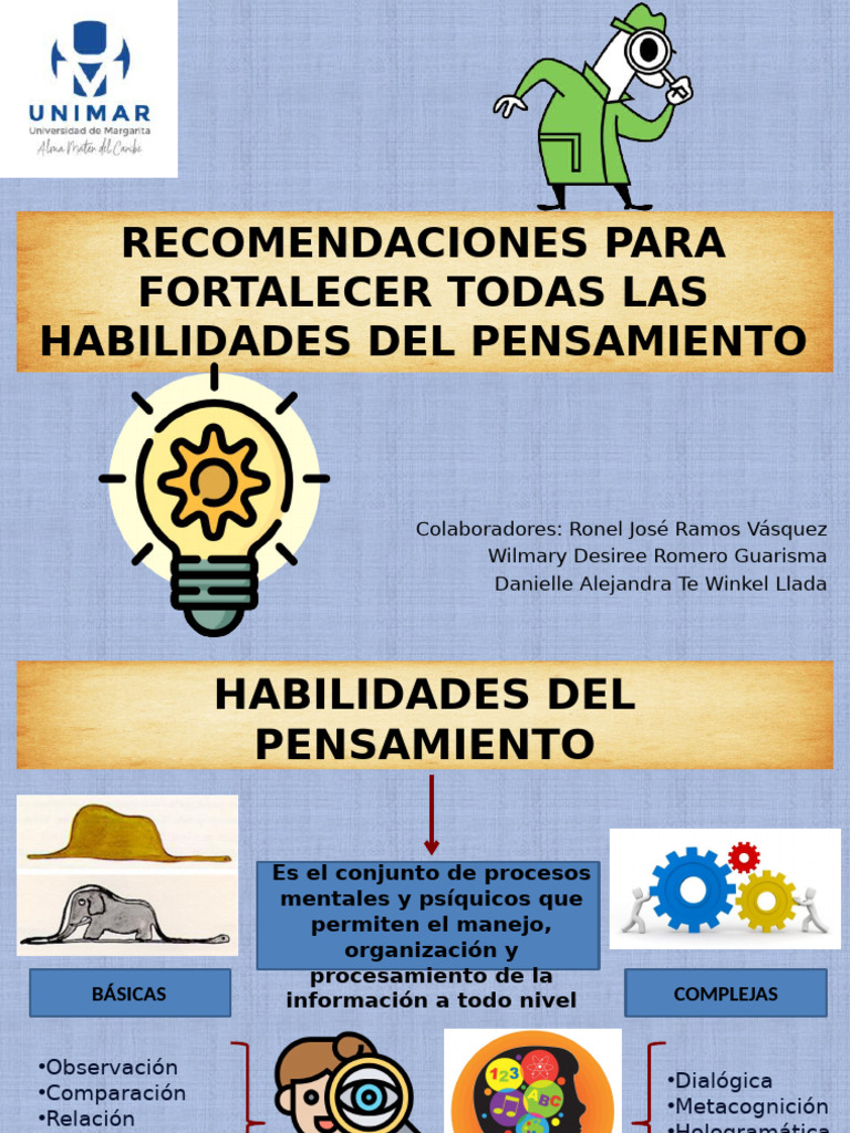 PRESENTACION DE HABILIDADES DEL PENSAMIENTO | PDF | Pensamiento | Aprendizaje