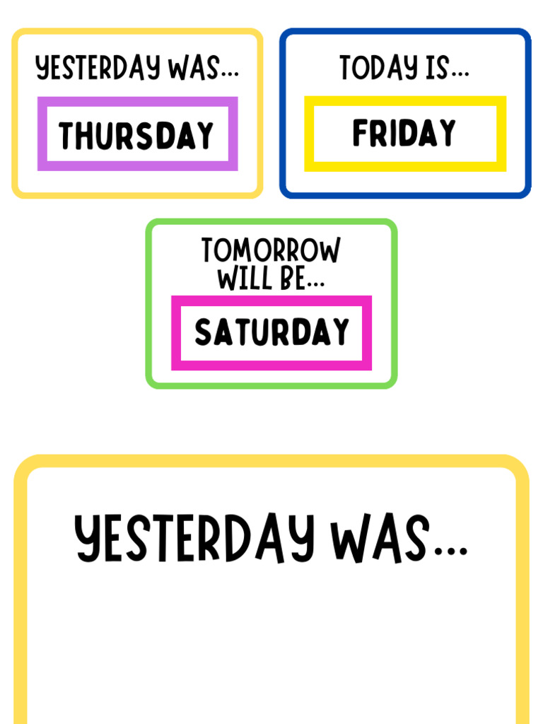 Days of The Week Flashcards | PDF