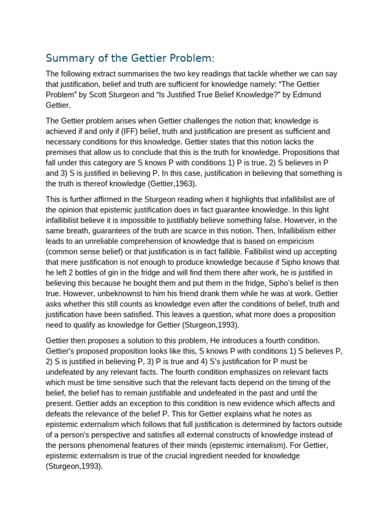 Week 2 Summary | PDF | Knowledge | Epistemology