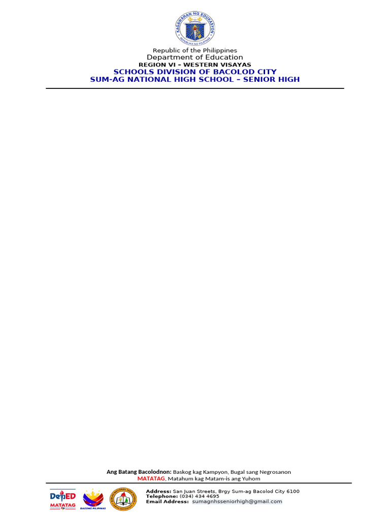 SUMAGNHS With Mantra - DepEd Header Footer Template | PDF