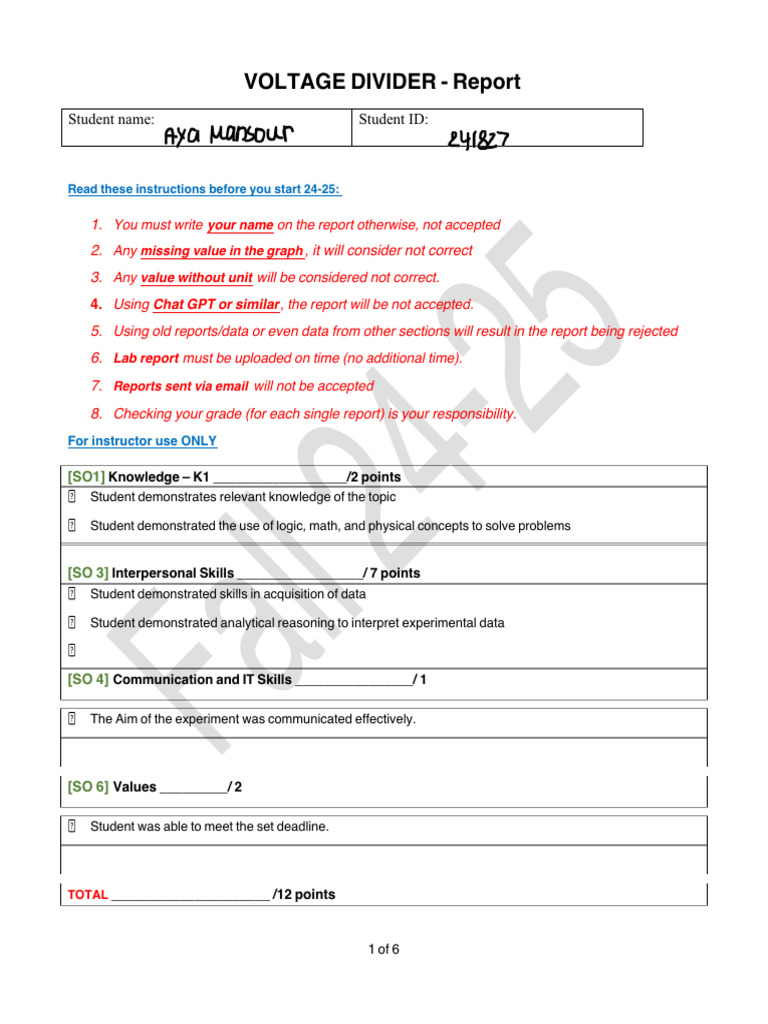 05 Voltage Divider - (Report Document) 3 | PDF