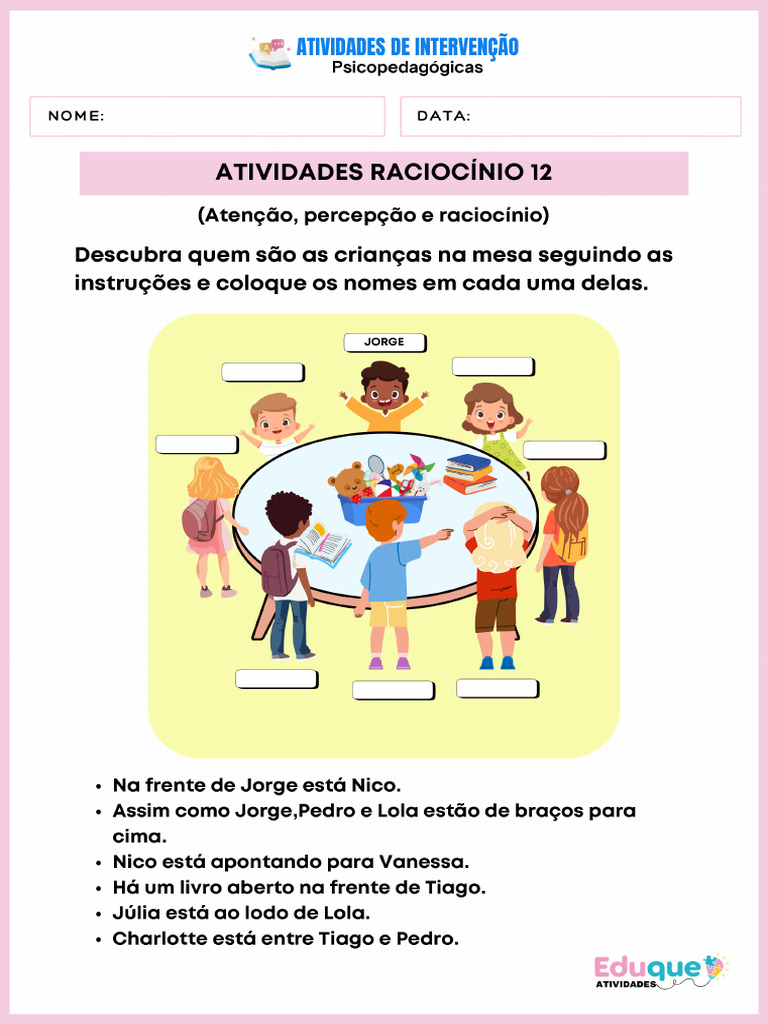 Atividades De Raciocínio Lógico 12 Pdf