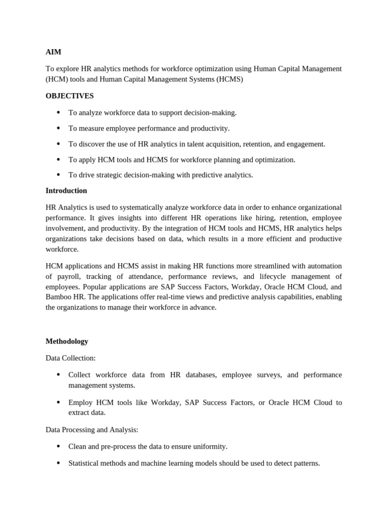 HCM Tools and HRMS Practical | PDF | Analytics | Human Resource Management