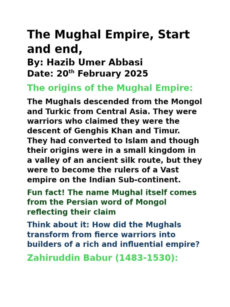 The Mughal Empire | PDF