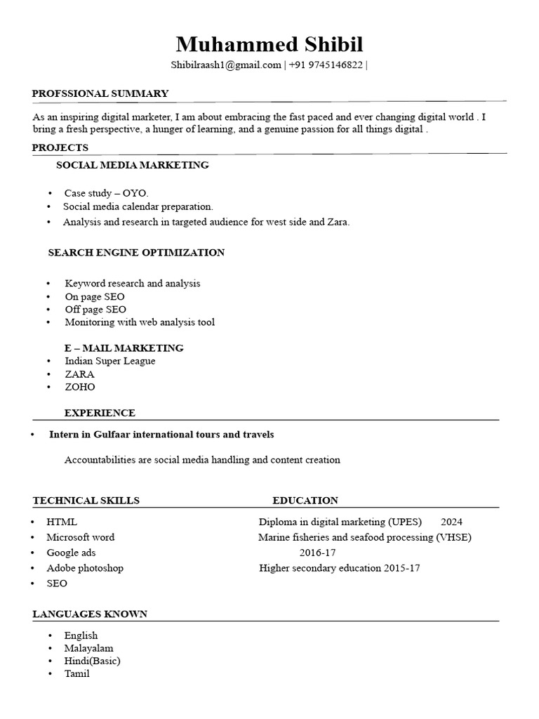 Shibil RESume 08 02 2025 | PDF