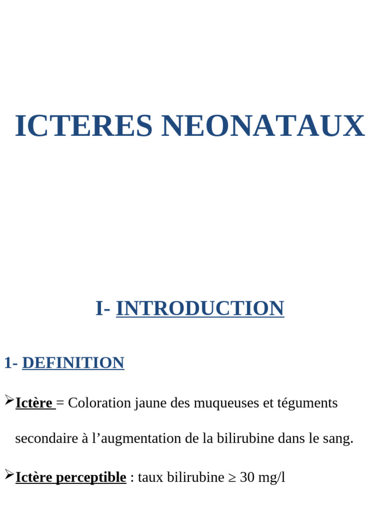 Ictères néonataux : diagnostic et traitement | PDF | Spécialités ...