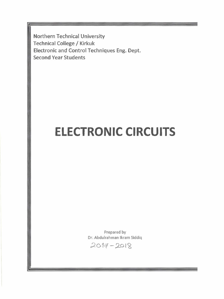 Electronic Circuits Course Overview | PDF | Amplifier | Electricity