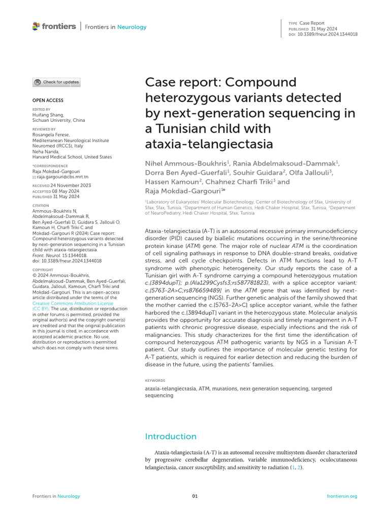 Case Report Compound Heterozygous Variants Detecte | PDF | Dna ...