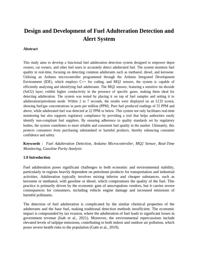 (Fuel Adulteration) Updated | PDF | Power Supply | Rectifier