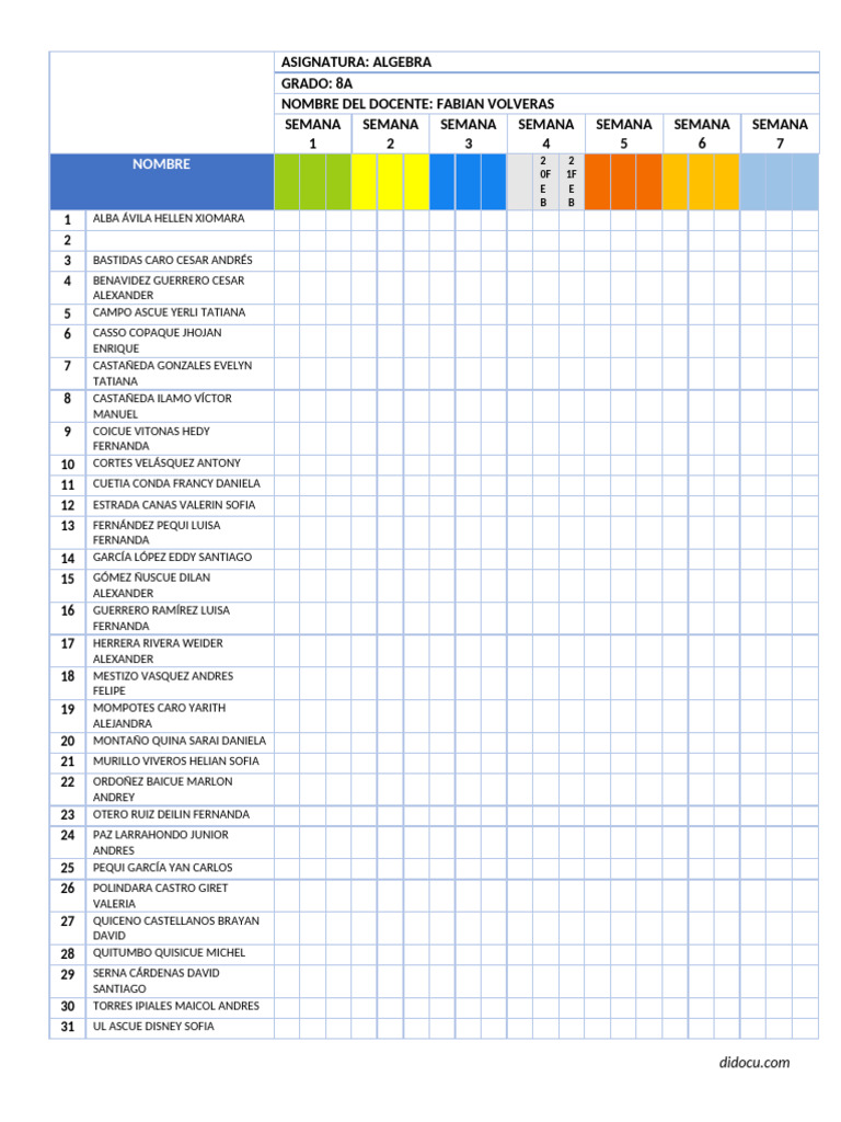 Lista de Asistencia Vertical2 | PDF