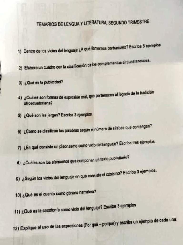 Temarios de Lengua y Ciencias Naturales | PDF