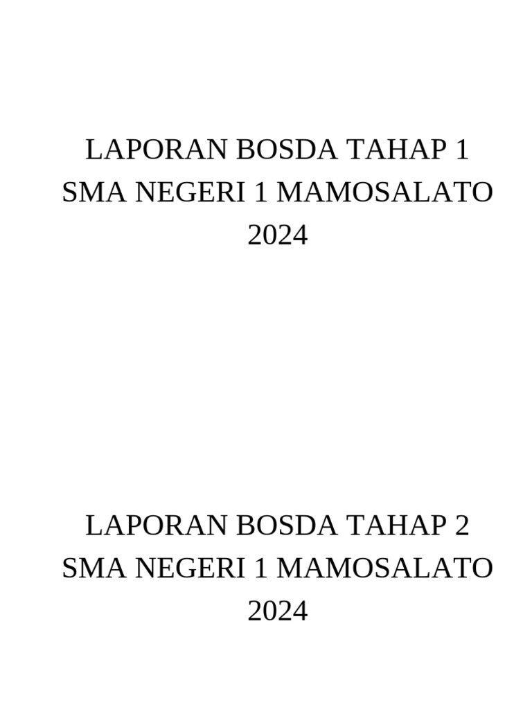 Cover Laporan Bosda Tahap 1, 2,3 | PDF