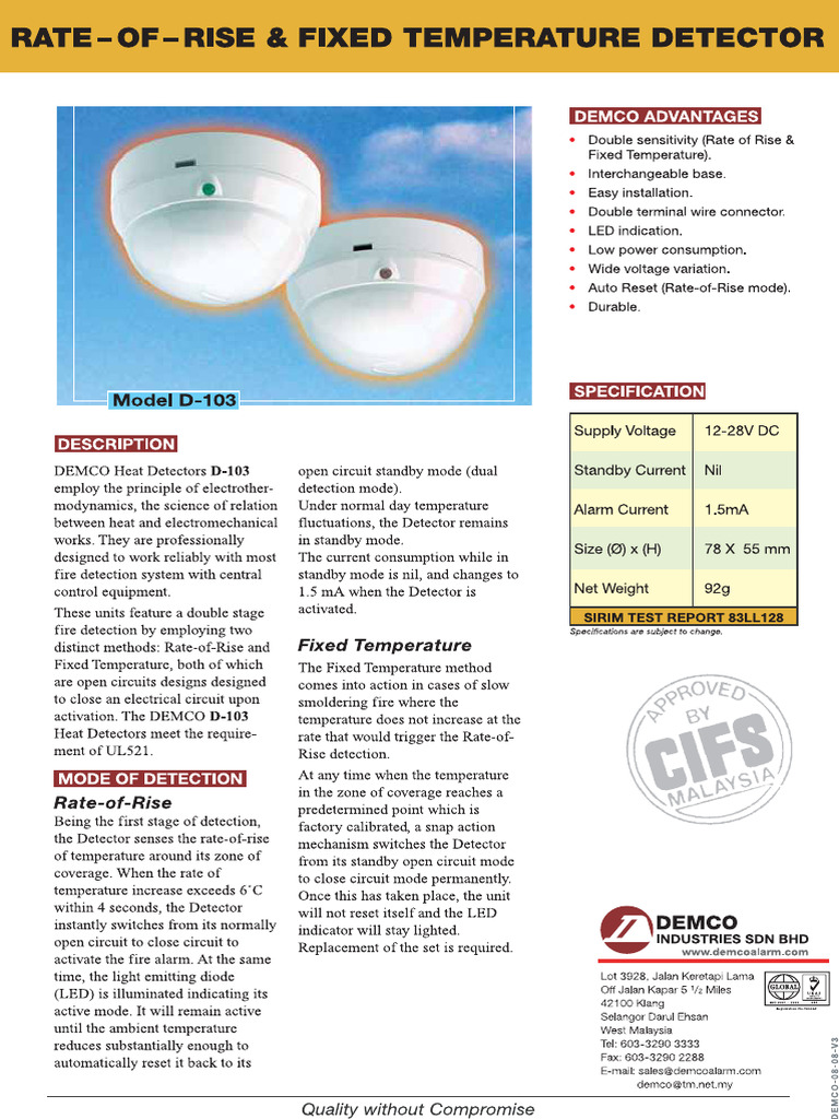 D-103 HeatDetector - 250223 - 225014 | PDF
