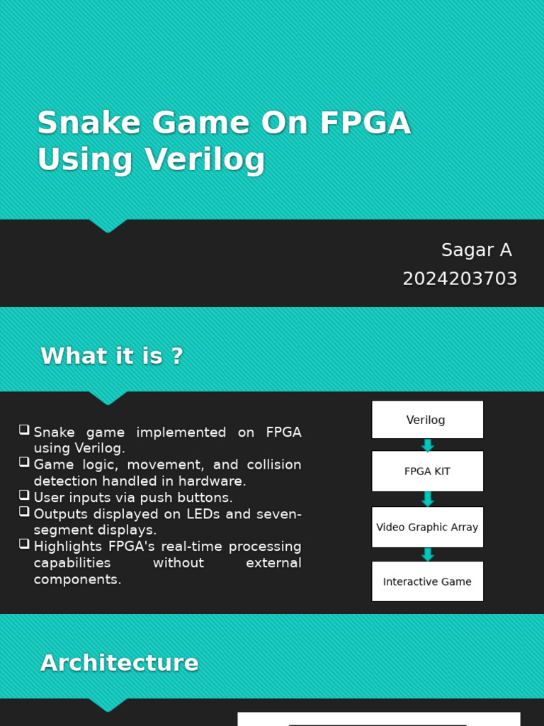 Snake Game On FPGA Using Verilog | PDF | Field Programmable Gate Array ...