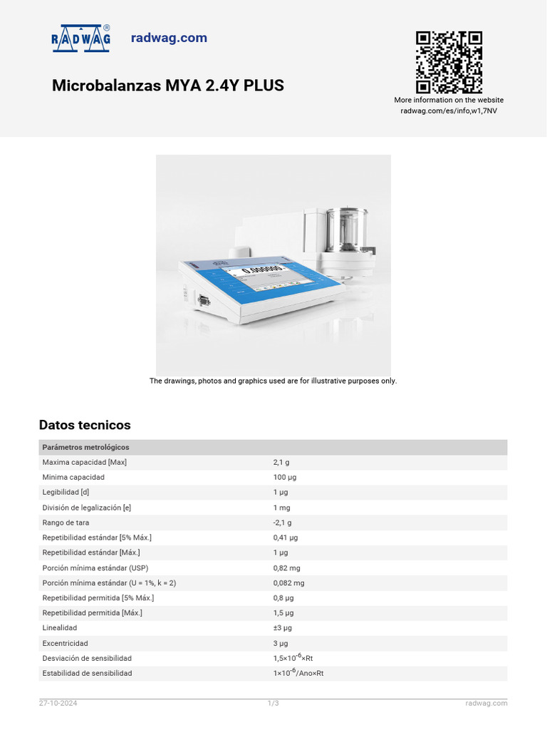 RADWAG - Data - Sheet - Microbalanzas Mya 2 4y Plus | PDF | Ingeniería Informática