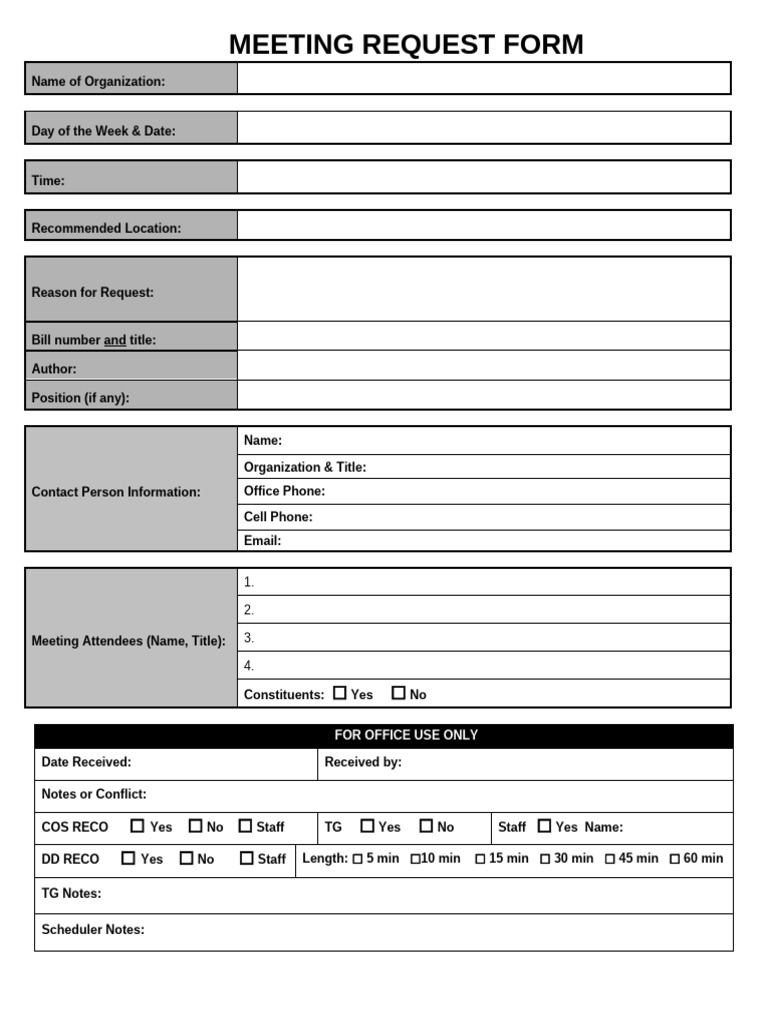 Meeting Request Form Template | PDF
