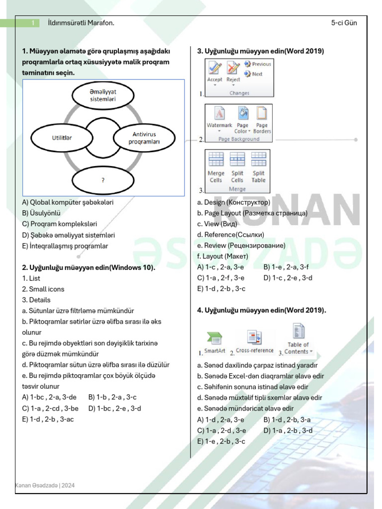 5-Ci Gün (25+5 Sual) | PDF