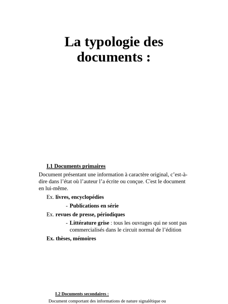 La Typologie Et Étapes de La Recherche | PDF | Document | Recherche d'information