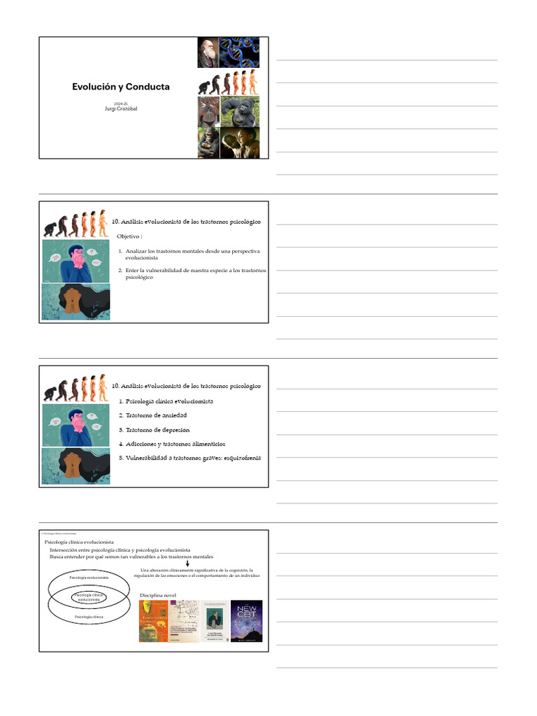 Tema10 AnalisisEvolucionistaTrastonosPsicologicos Key | PDF | Ansiedad | Las emociones