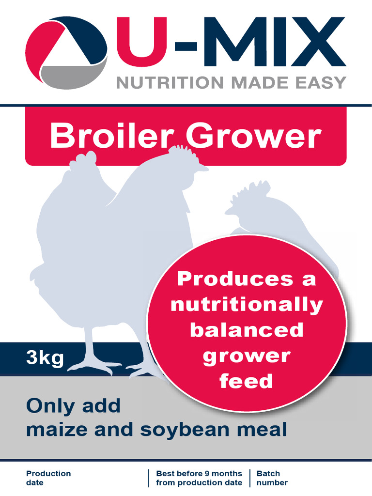 U-Mix Broiler GROWER 3kg 01.12-9513264 | PDF | Nutrients | Nutrition