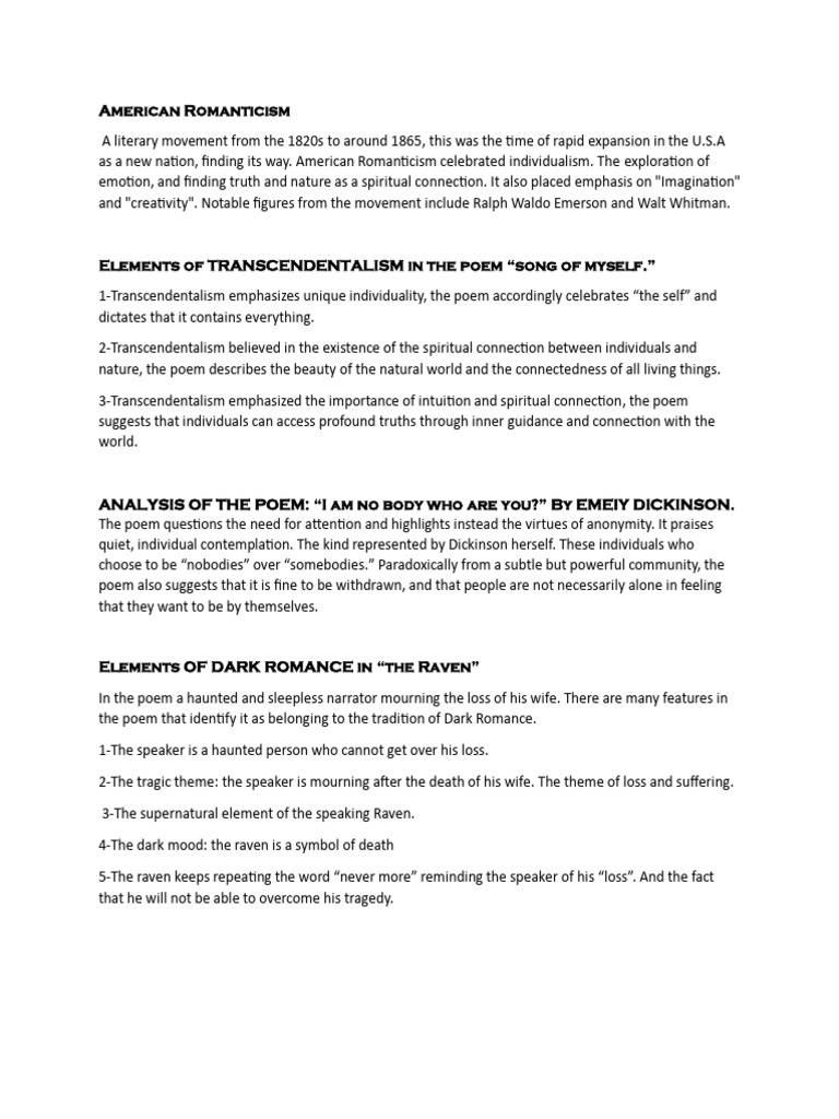 American Literary Movements | PDF | Realism (Arts) | Romanticism