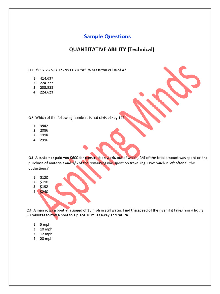 Sample-Ques_Quantitative-Ability_Tech | PDF